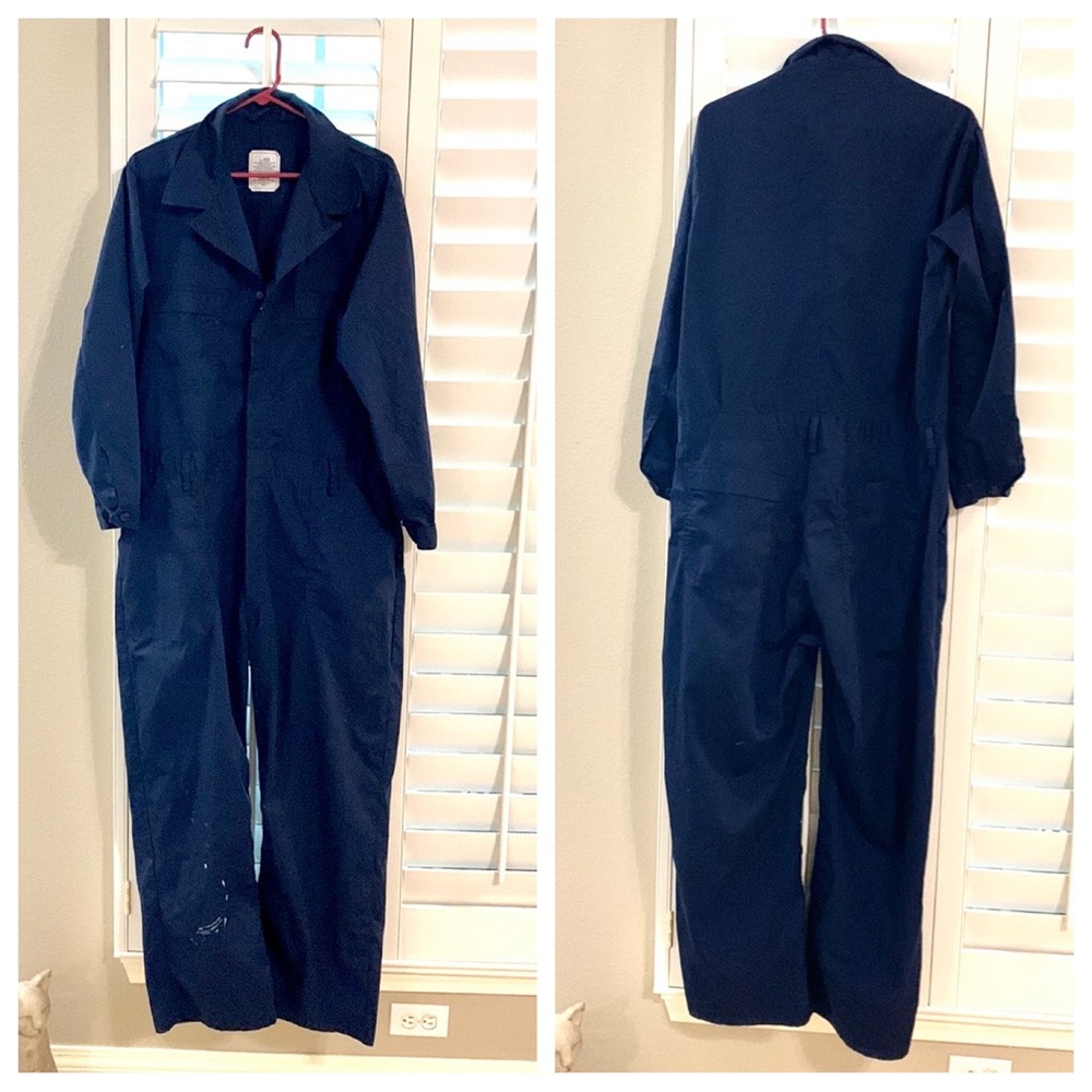 Us Navy Blue Utility Coveralls Military Jumpsuit Long… - Gem